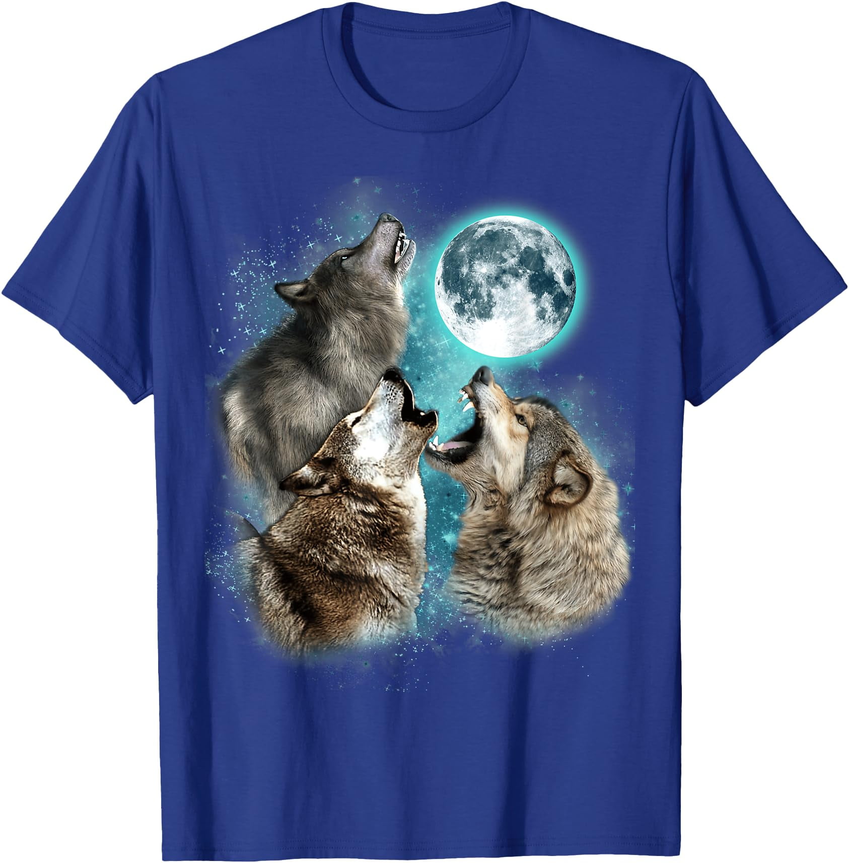 3 Wolf Moon Howling Wolf Head Funny Wolves Unisex T-Shirt for Men Women ...