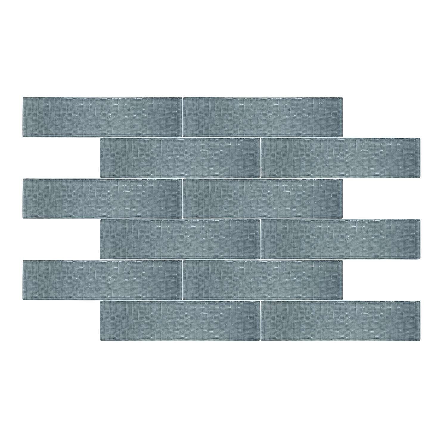 3 X 12 Blue Metro Cubes Glass Subway Tile - Walmart.com