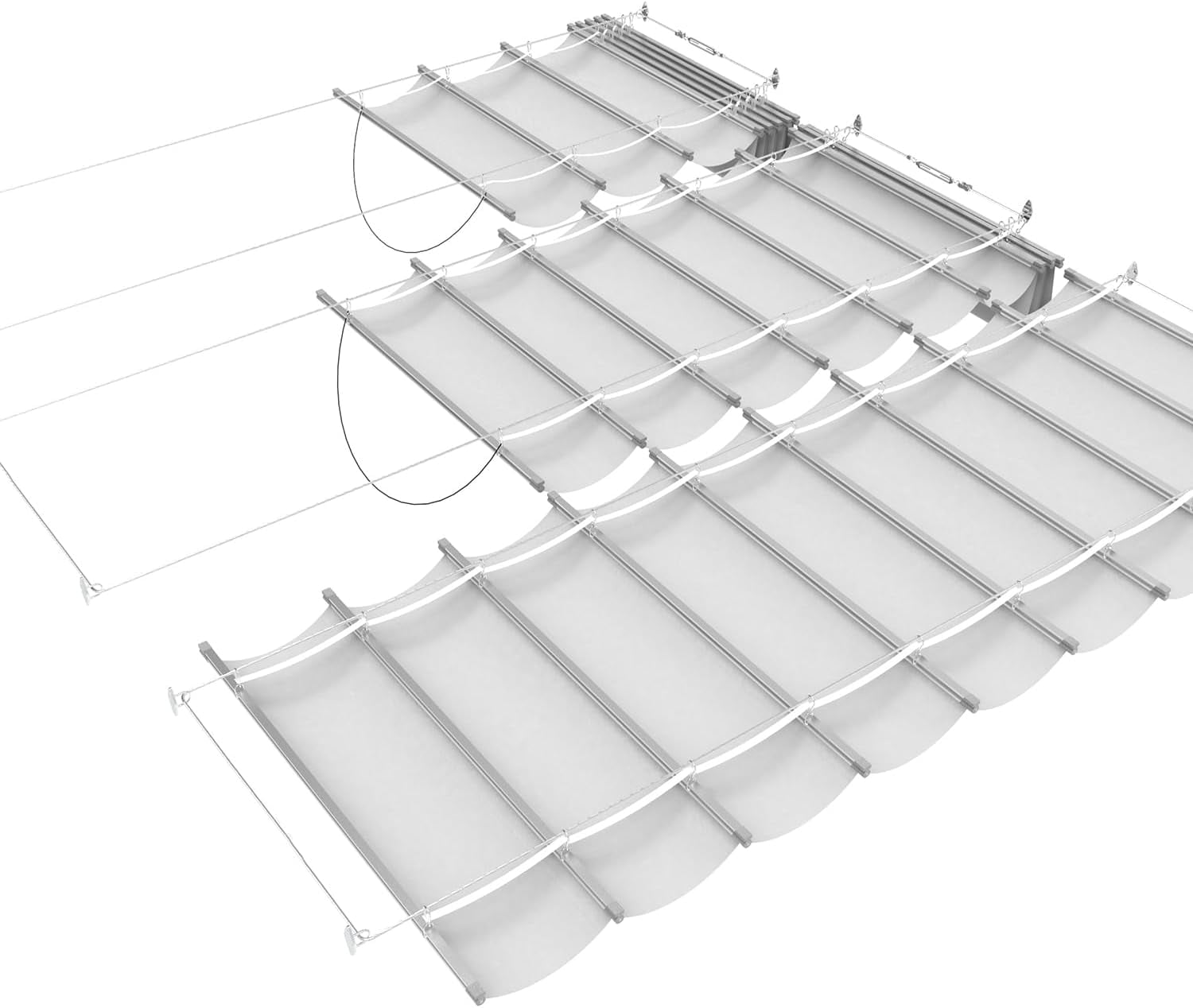 3' X 12' Retractable Pergola Shade Cover Replacement, Waterproof Canopy ...