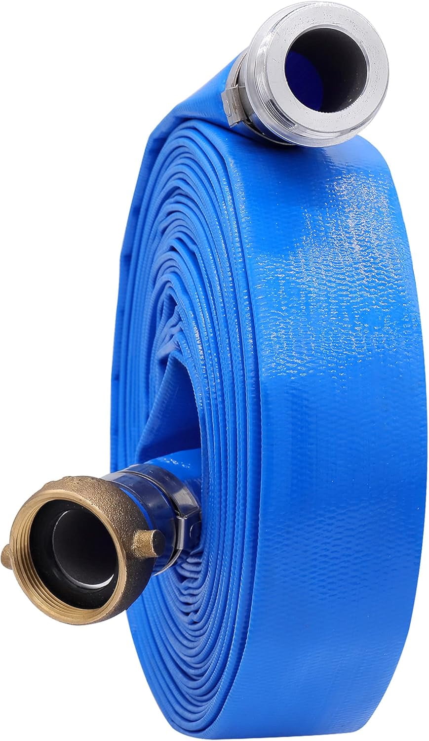 3" X 25ft PVC Lay-Flat Water Pump Discharge Hose with Aluminum Pin Lug ...