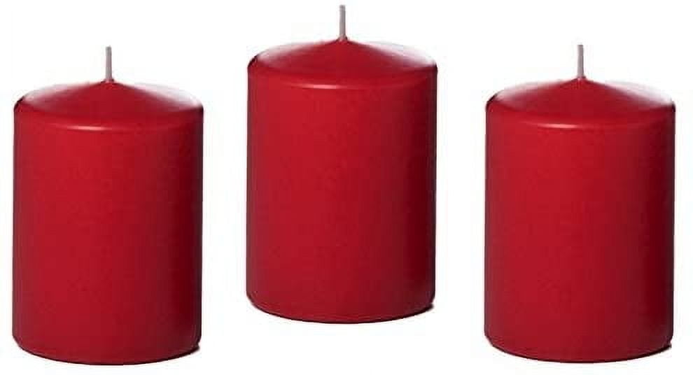 3 X 4 Inch Pillar Candles Set of 12 Bulk Event Pack Round Unscented ...