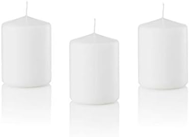 3 X 4 Inch Pillar Candles Set of 12 Bulk Event Pack Round Unscented ...
