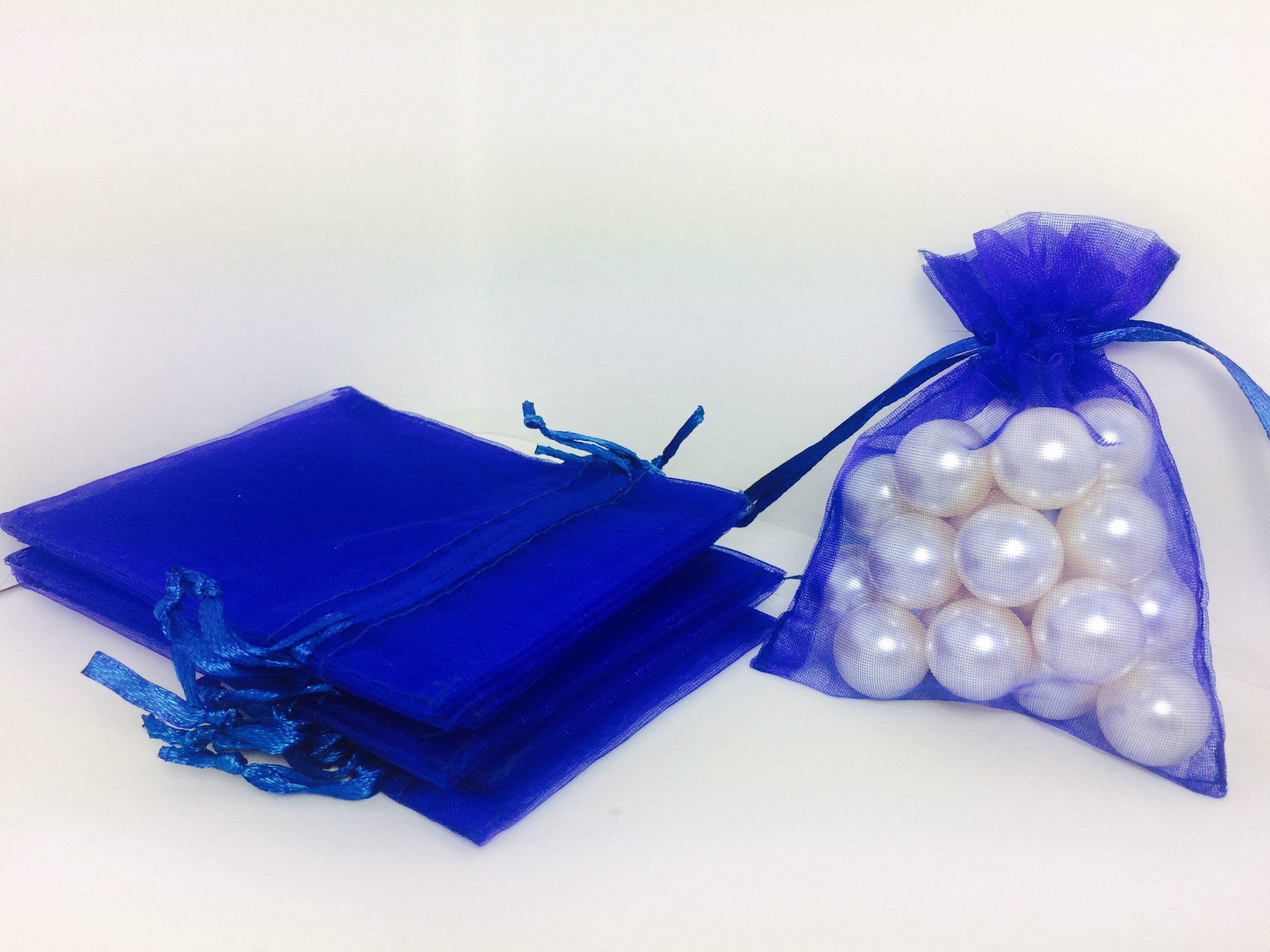 3" X 4" Royal Blue Drawstring Sheer Organza Bags (24 Pieces) - Walmart.com
