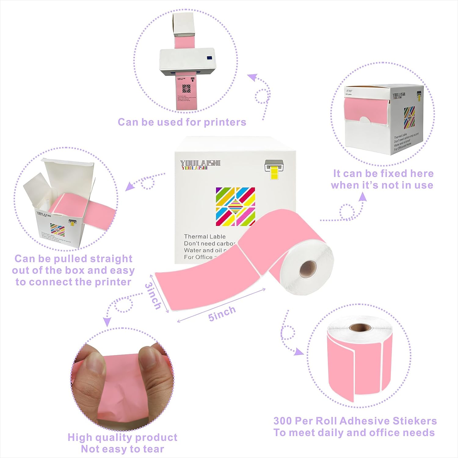 3 X 5 Inch Printable Waterproof Rectangle Color Coding Labels, 300 Per ...