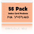 3" X 5" Index Card Holder 56 Pack Adhesive Plastic Label Holders Clear ...