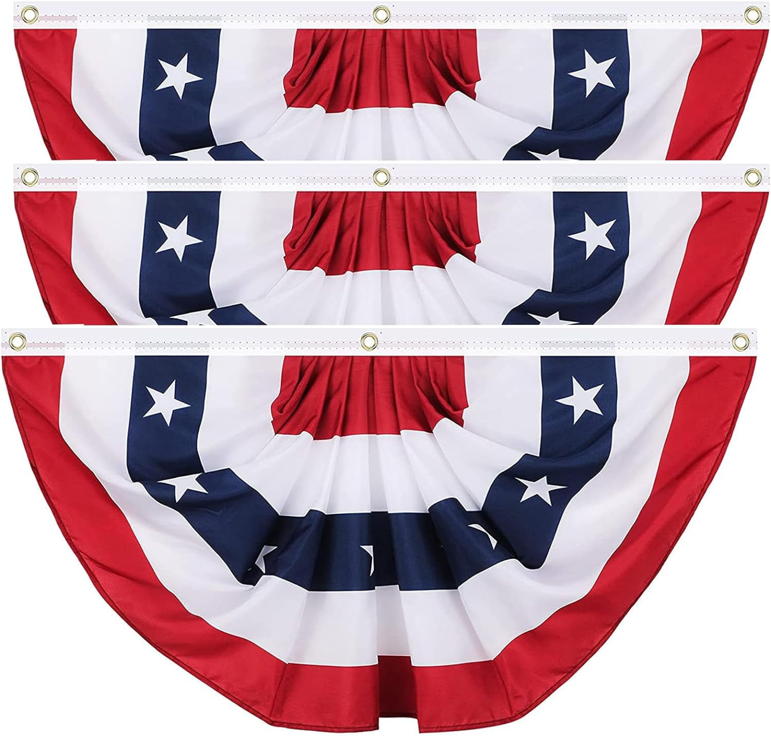 3 X 6 Ft American Pleated Fan Flag, USA Patriotic Flag Bunting Half Fan ...