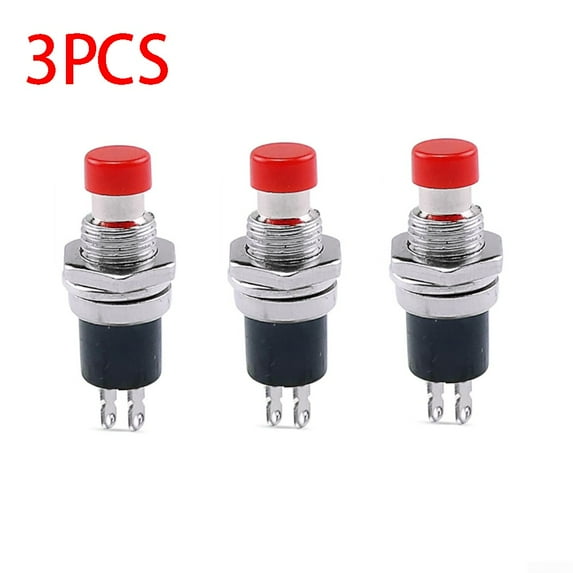 3 X Momentary Push Button Switch ON-(OFF) SPST Normally Closed Contacts ...