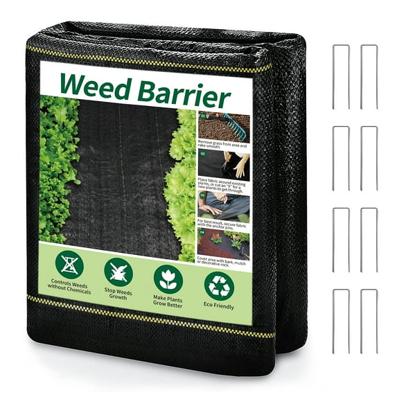 3'X300' Black HDPE 90 Gram Weed Barrier Fabric Premium UV-Resistant ...