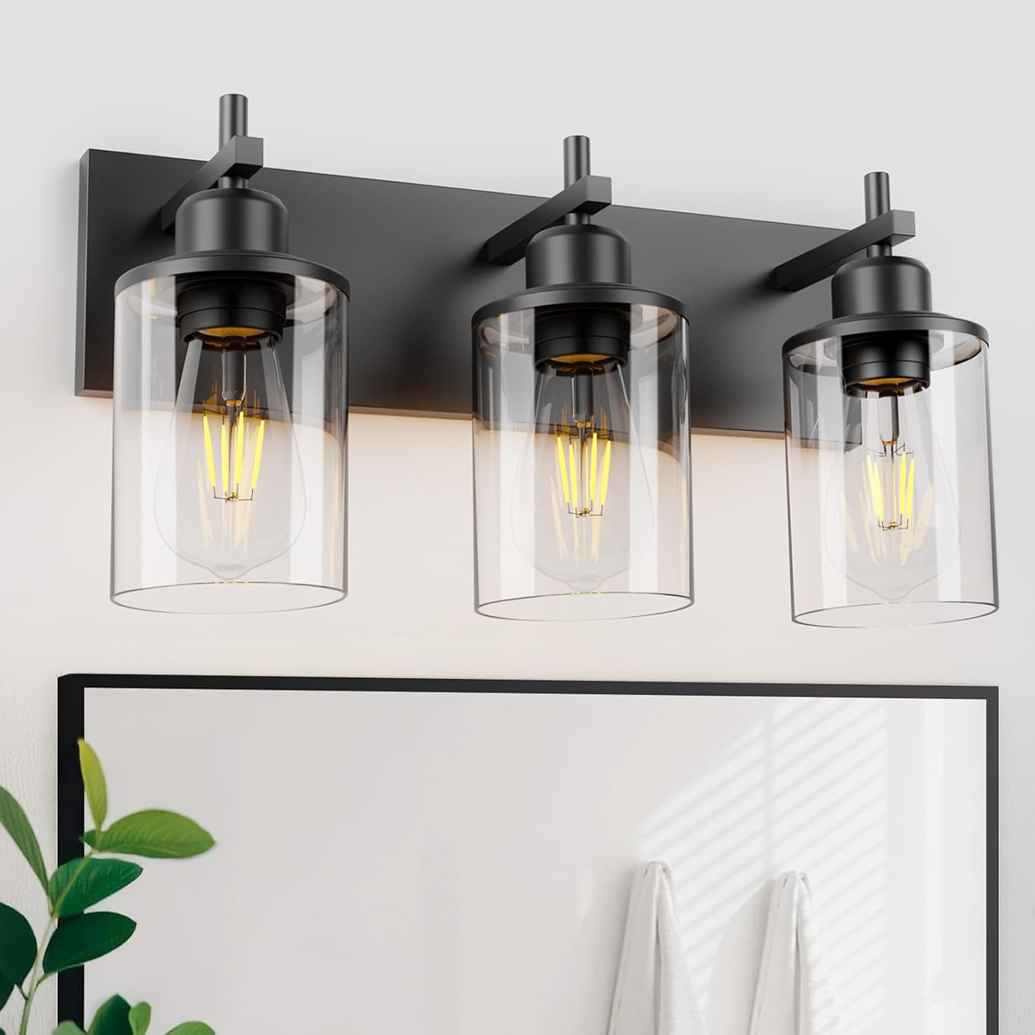 3-XIULIN Black Bathroom XIULIN Fixture Over Mirror Modern Farmhouse ...