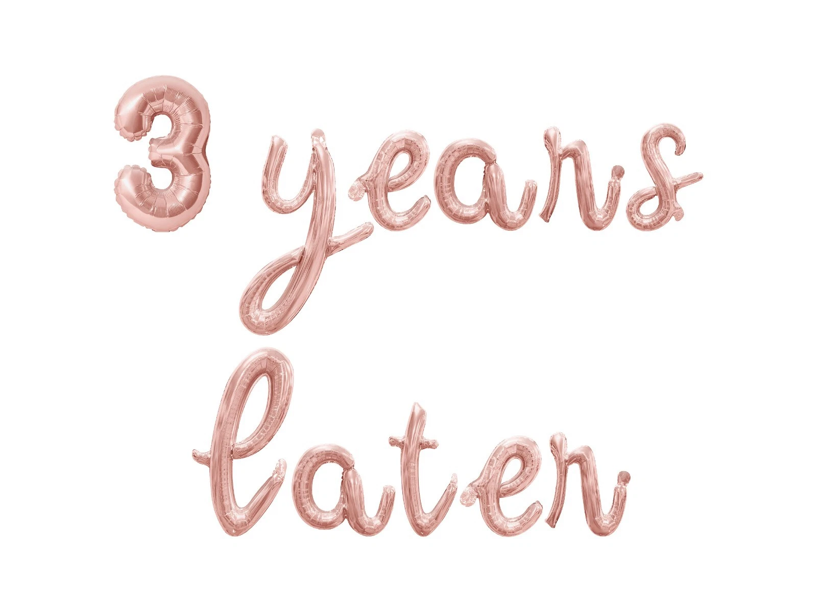 3 YEARS LATER Cursive Letter Balloon Banner - 3rd Birthday Party ...