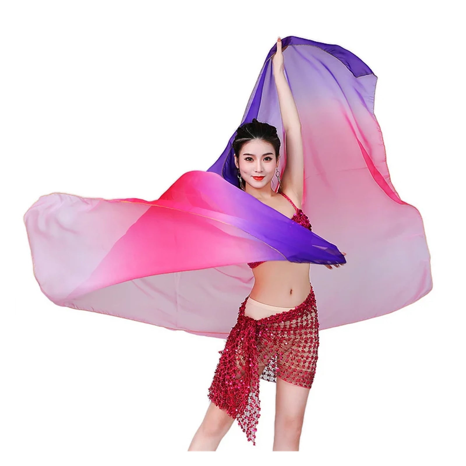3-Yard Chiffon Ombre Belly Dancing Accessories Scarf Light Texture Rectangle Shawls Women Belly ...