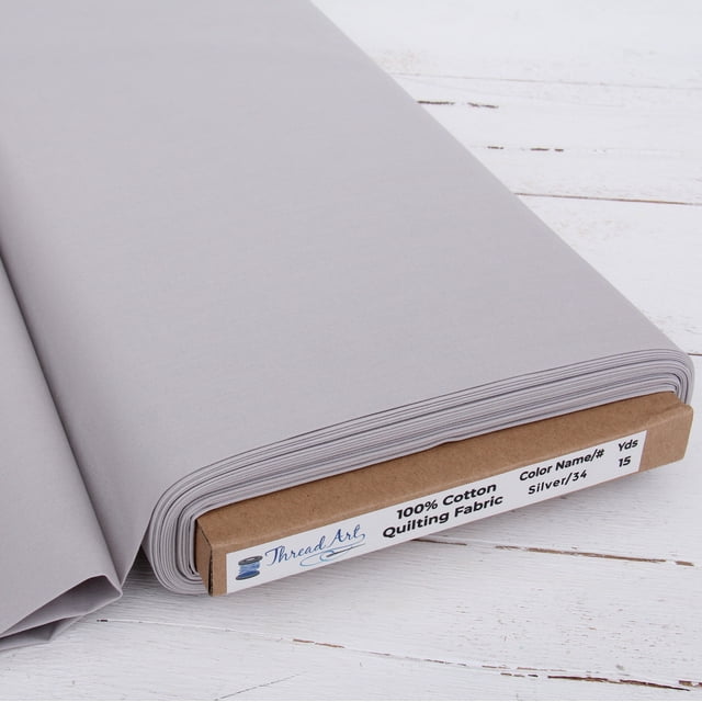 3 Yard Cut ThreadArt Premium Cotton Quilting Fabrics - Silver - 44 ...