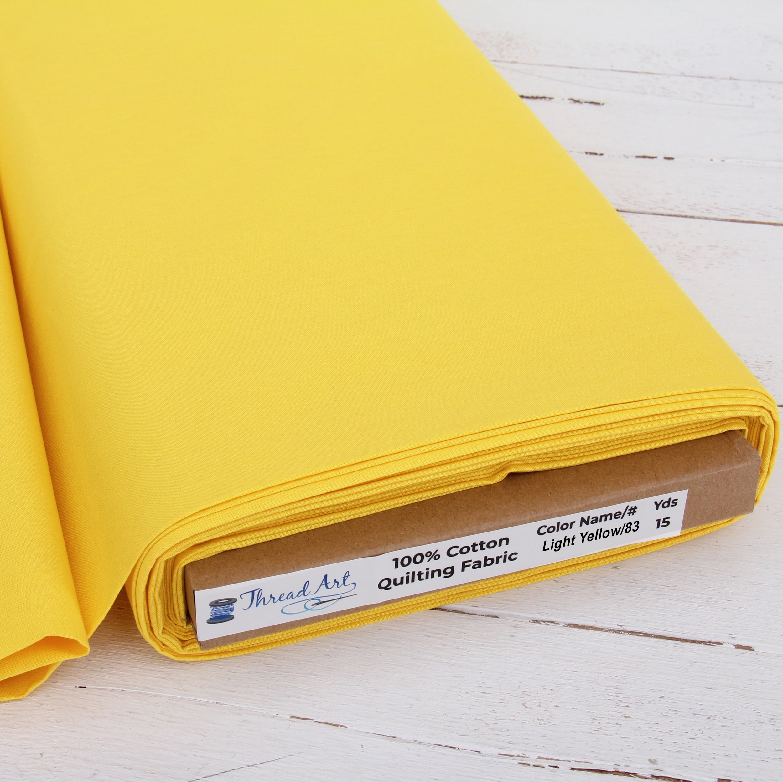 3 Yard Cut Threadart Premium Cotton Quilting Fabric - Light Yellow - 44 ...