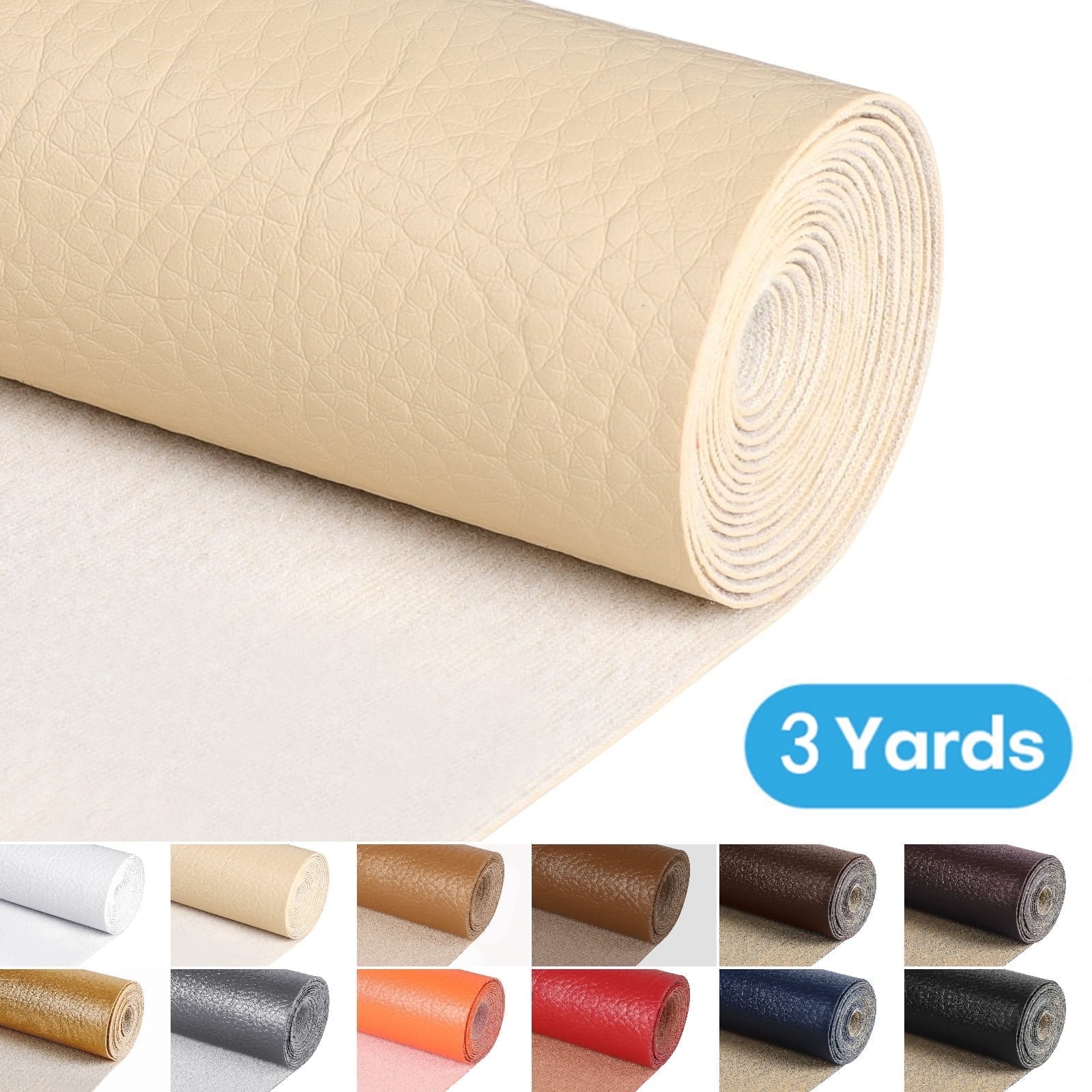 3 Yards 54" Wide Vinyl Faux Leather Fabric Cotton Back Home Decor ...