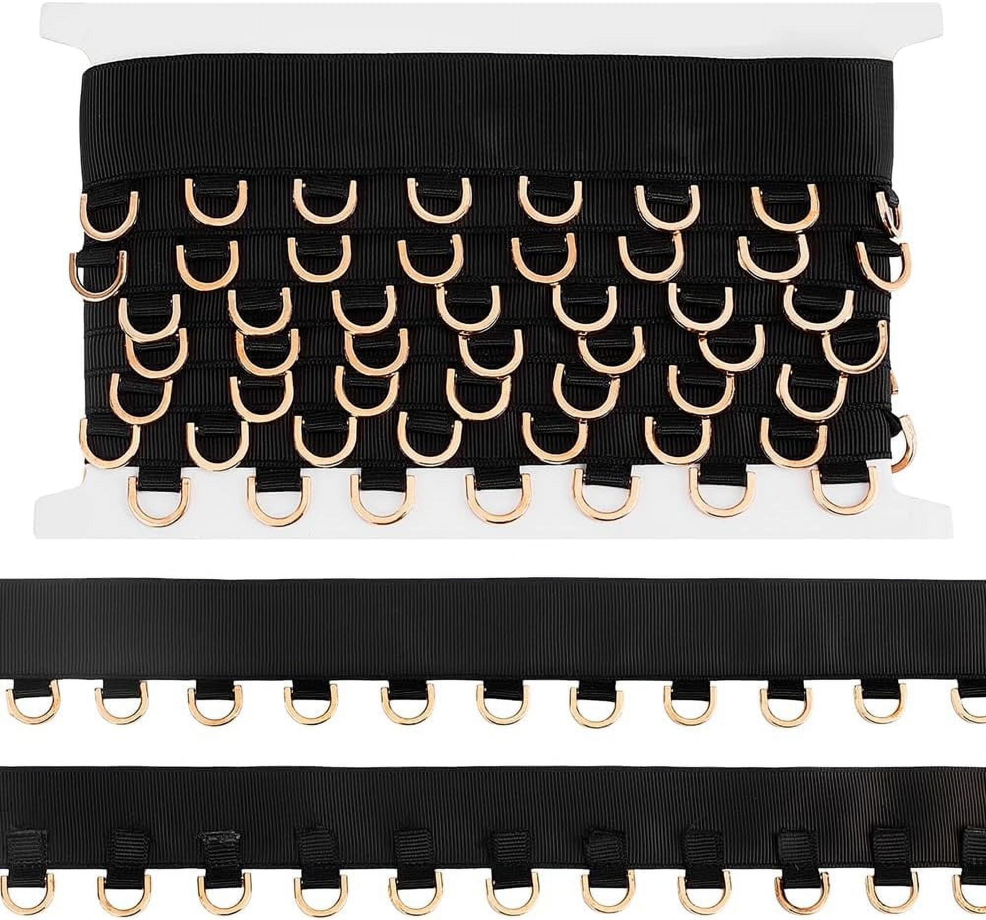 3 Yards Black Grommet Trim with Gold D Rings 1-1/8Inch Polyester ...