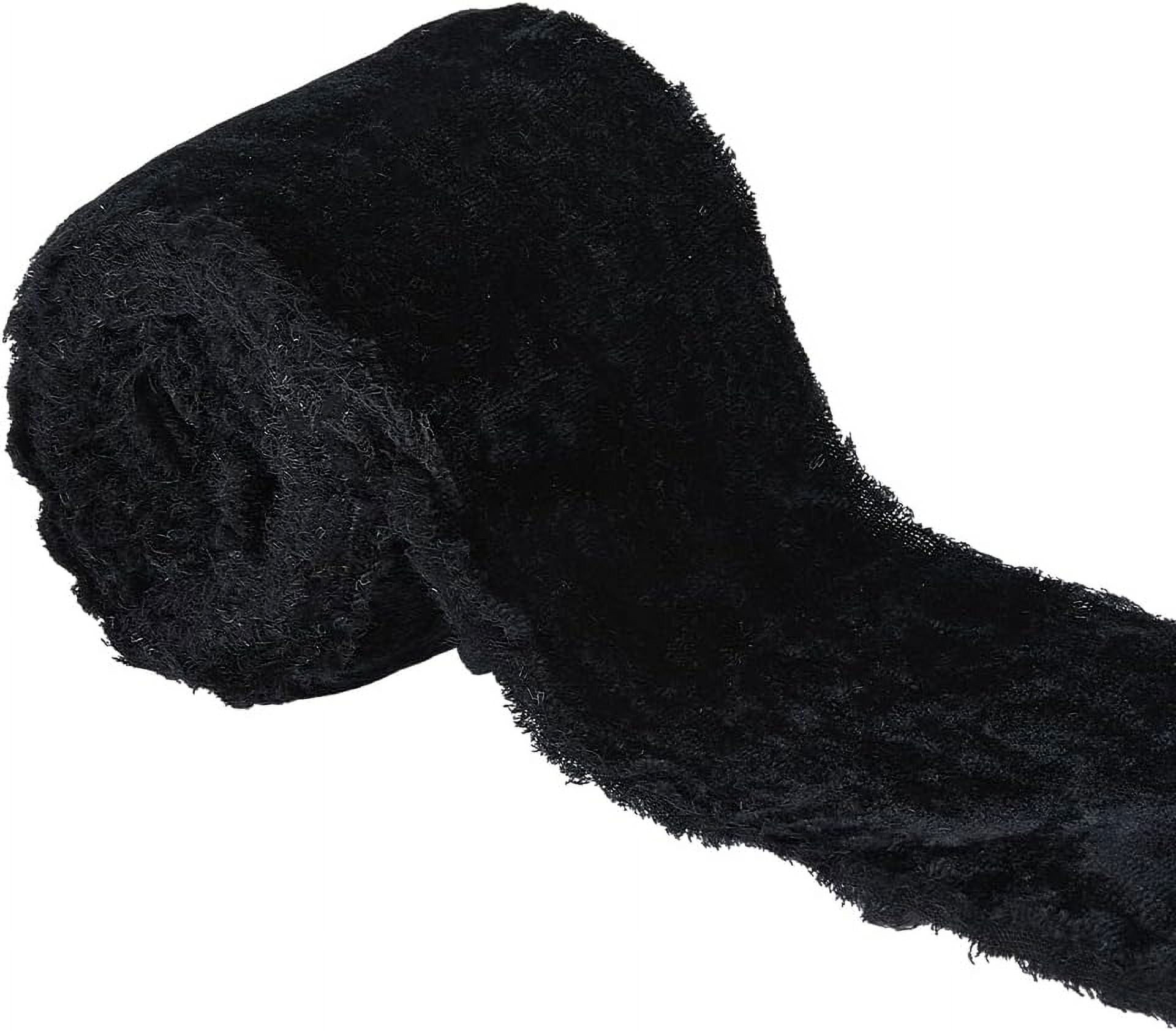 3 Yards Christmas Velvet Ribbon Black Ribbon Roll Edge Frayed Ribbon ...