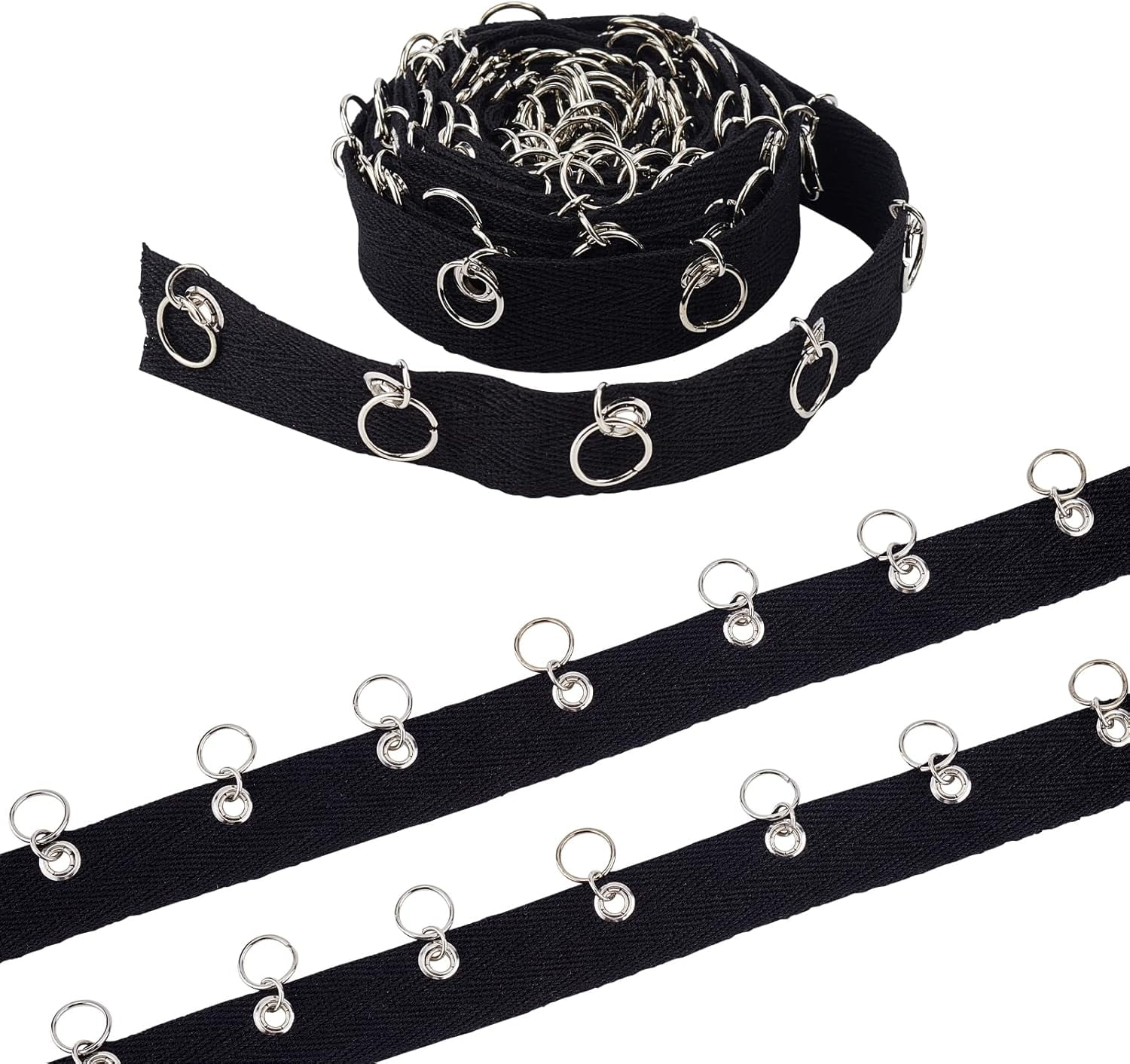 3 Yards Eyelet Tape Black Craft Grommet Trim 3cm Wide Cotton Ribbon for ...