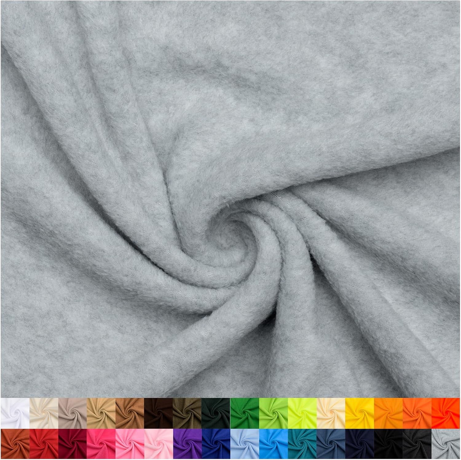 3 Yards - Heather Gray Solid Fleece Fabric - Solid Color Fleece Fabric ...