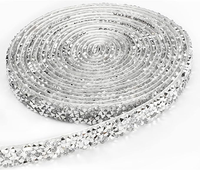 3 Yards Resin Rhinestone Ribbons Self Adhesive Diamond Ribbon Crystal ...