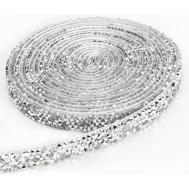 3 Yards Resin Rhinestone Ribbons Self Adhesive Diamond Ribbon Crystal ...