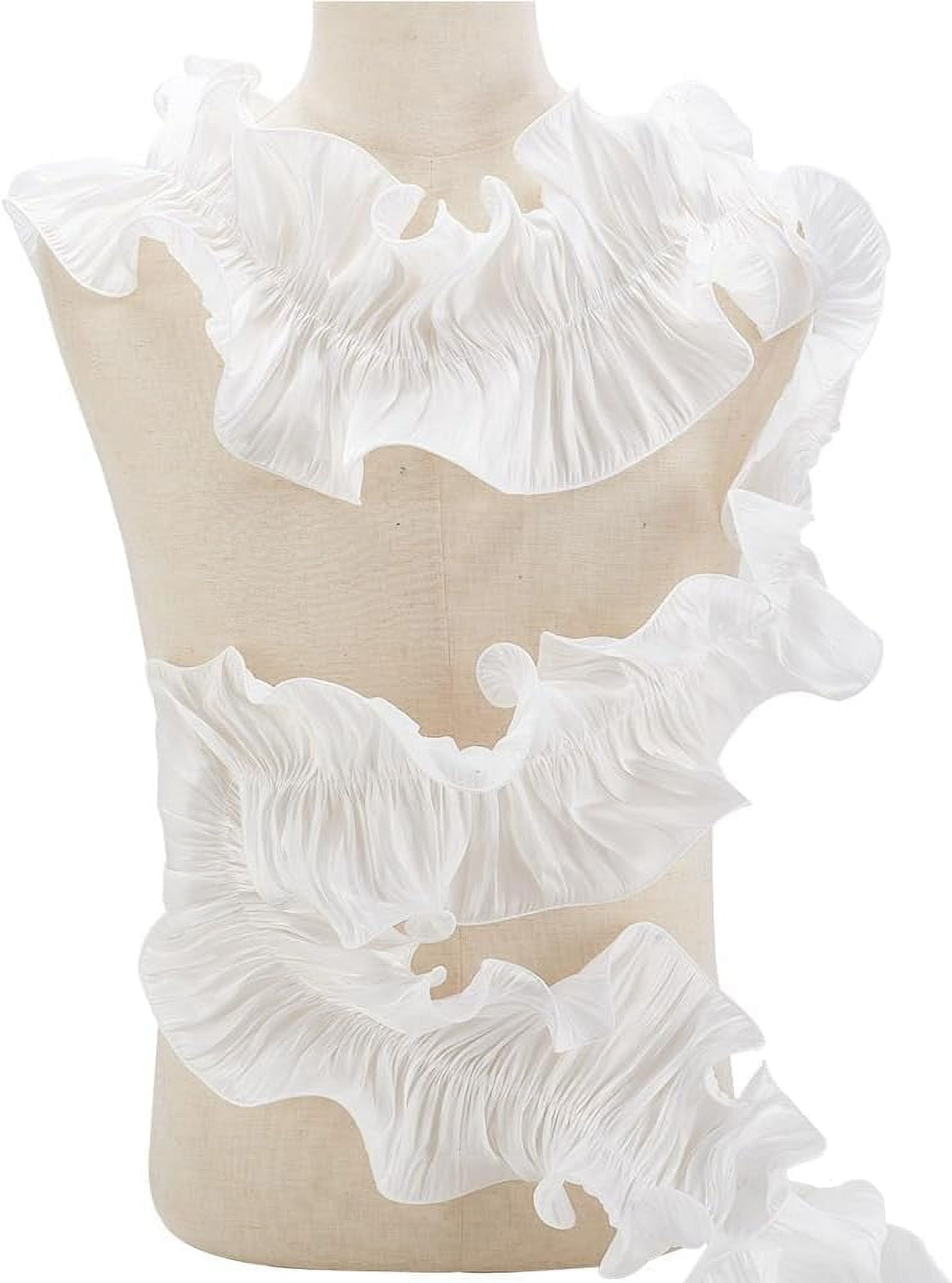 3 Yards Retro Double Ruffle Dress Bag Decoration Fabric Craft Sewing ...