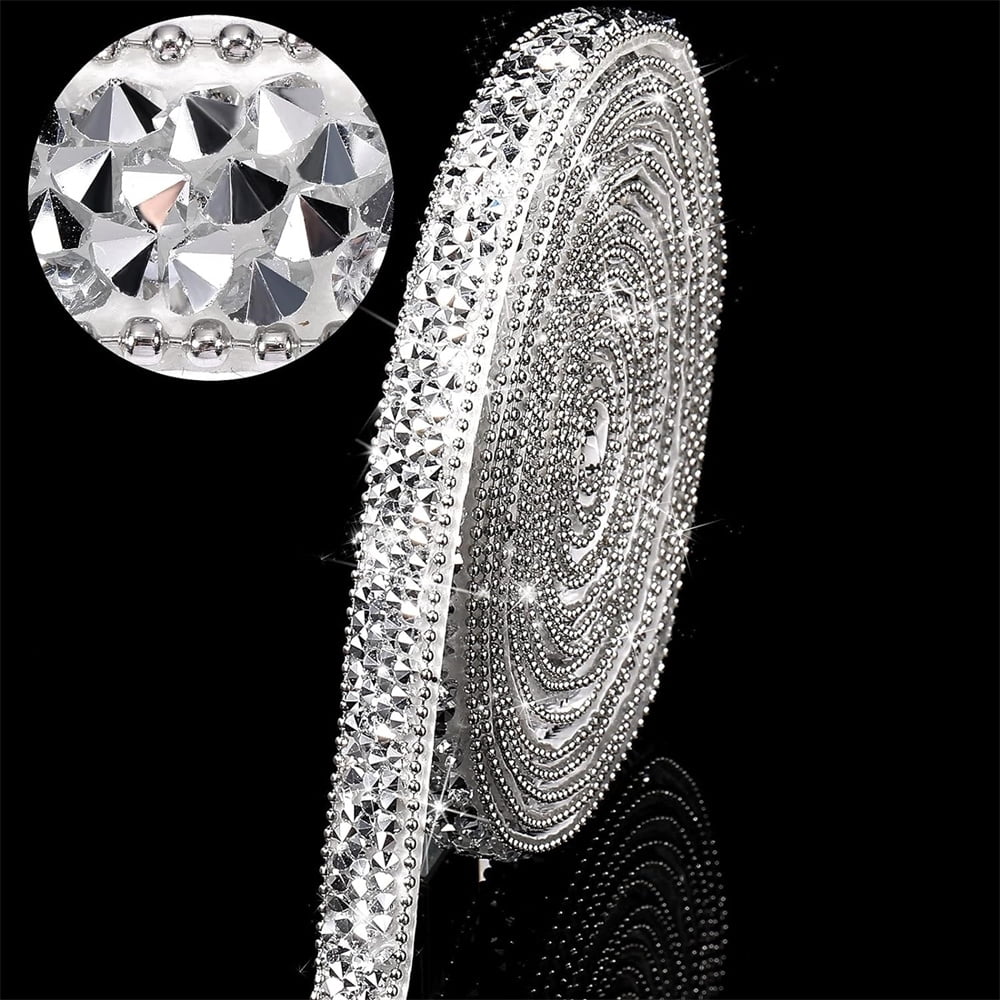 3 Yards Rhinestone Ribbon,Resin Crystal Diamond Ribbons for Home and ...