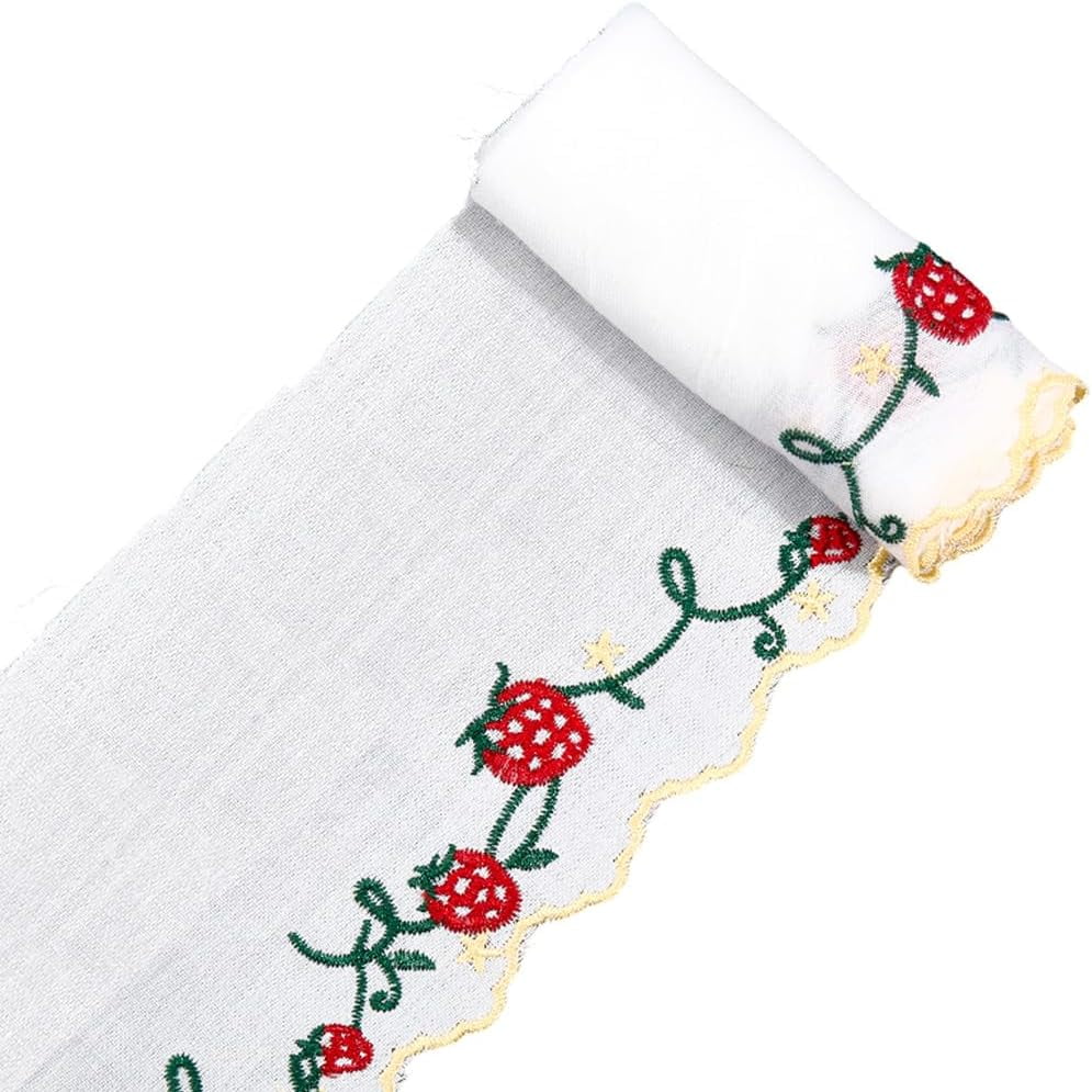 3 Yards x 4.33 Inch Strawberry Lace Ribbon Embroidery Lace Trimmings ...