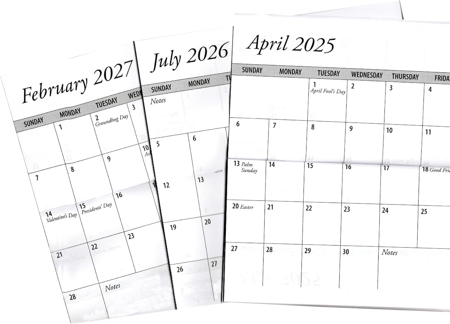 3 Year Glitter Pocket Calendar Planner with Note Pad, Wildlife ...