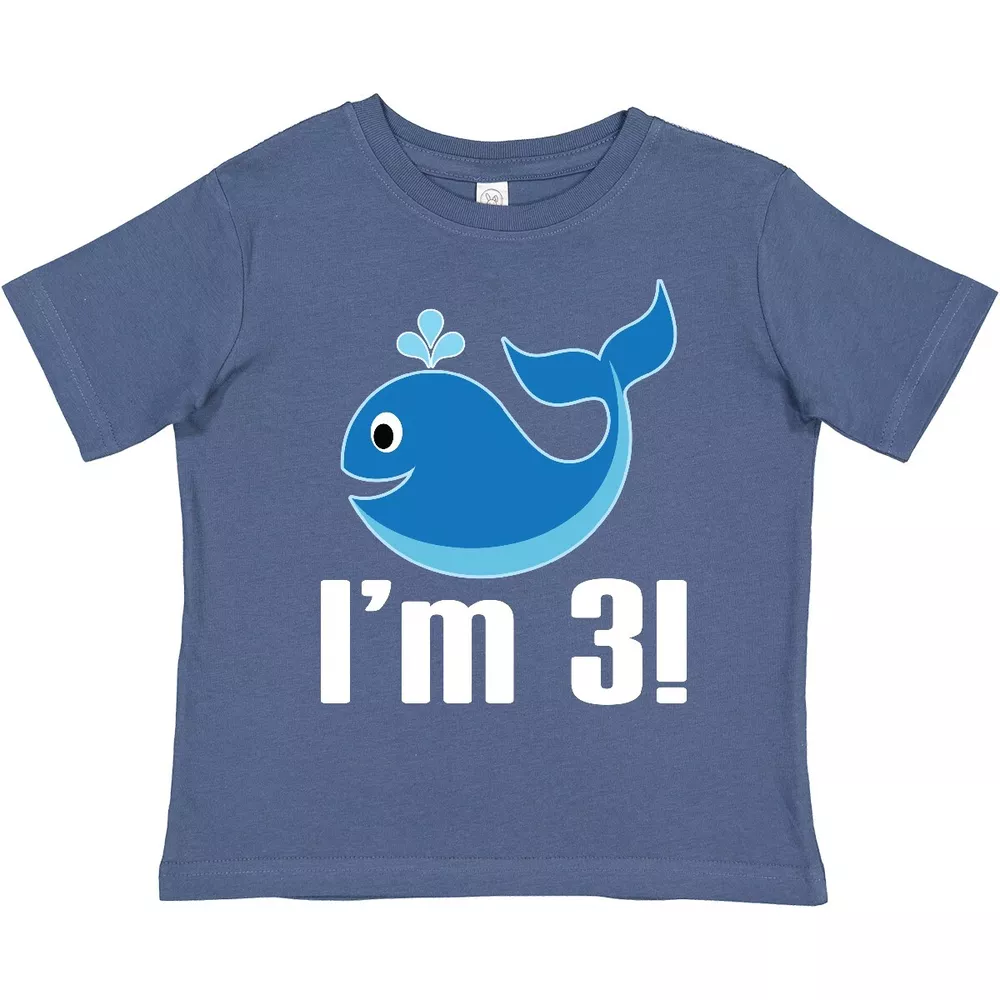 3 Year Old Birthday Whale Boys Toddler T-Shirt 3Rd Three Im Fish Cute Baby Clothing, Gift for ...
