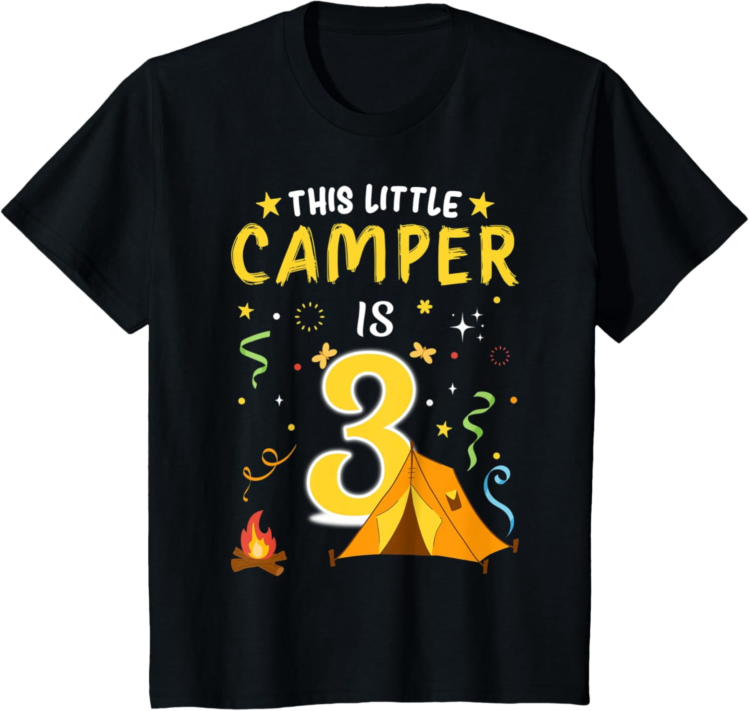 3 Year Old Camper 3Rd Birthday Camping Costume T Shirt - Walmart.com