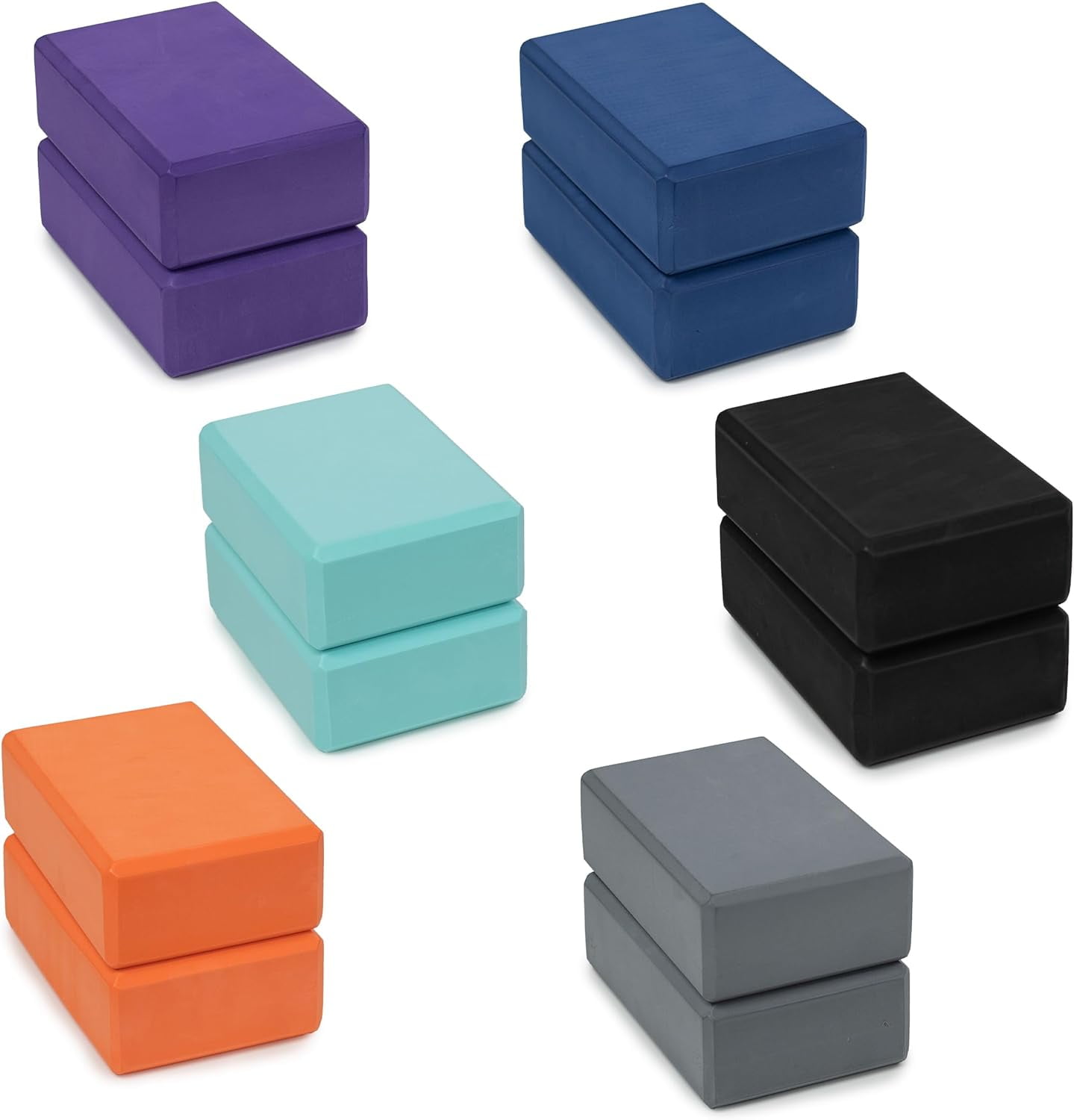 3" Yoga Block, 12 Pack Bulk EVA Foam Yoga Blocks, Firm and Supportive ...
