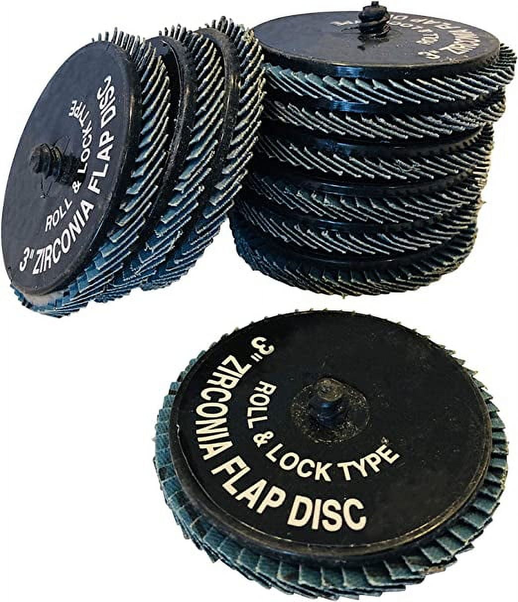 3" Zirconia Flap Sanding Disc Roll and Lock (10 Pack) (60 Grit ...