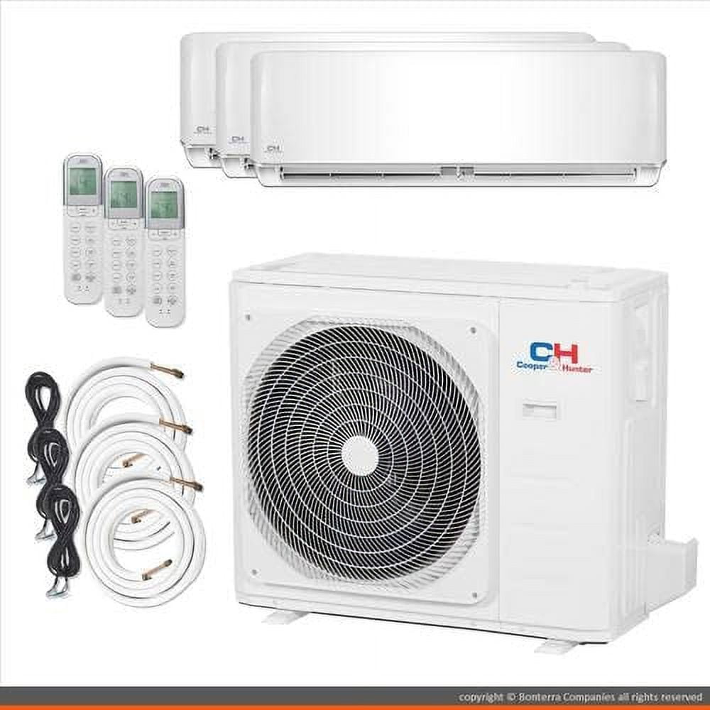 3 Zone Mini Split 9000 18000 18000 Ductless Air Conditioner Pre-Charged ...