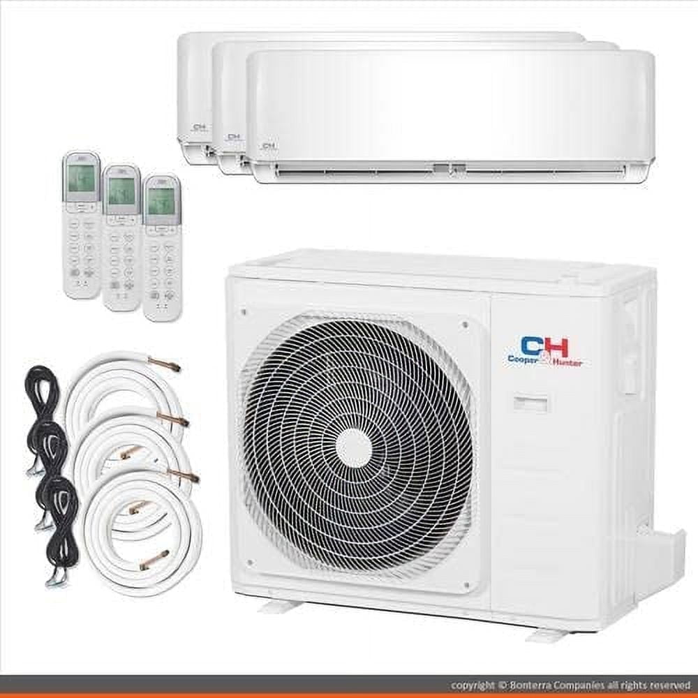 3 Zone Mini Split 9000 9000 24000 Ductless Air Conditioner Pre-Charged ...