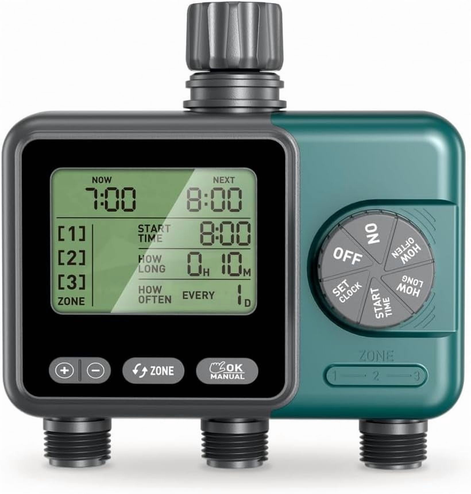 3 Zone Sprinkler Timer,3 Custom Watering Plans Hose Time, IP65 ...