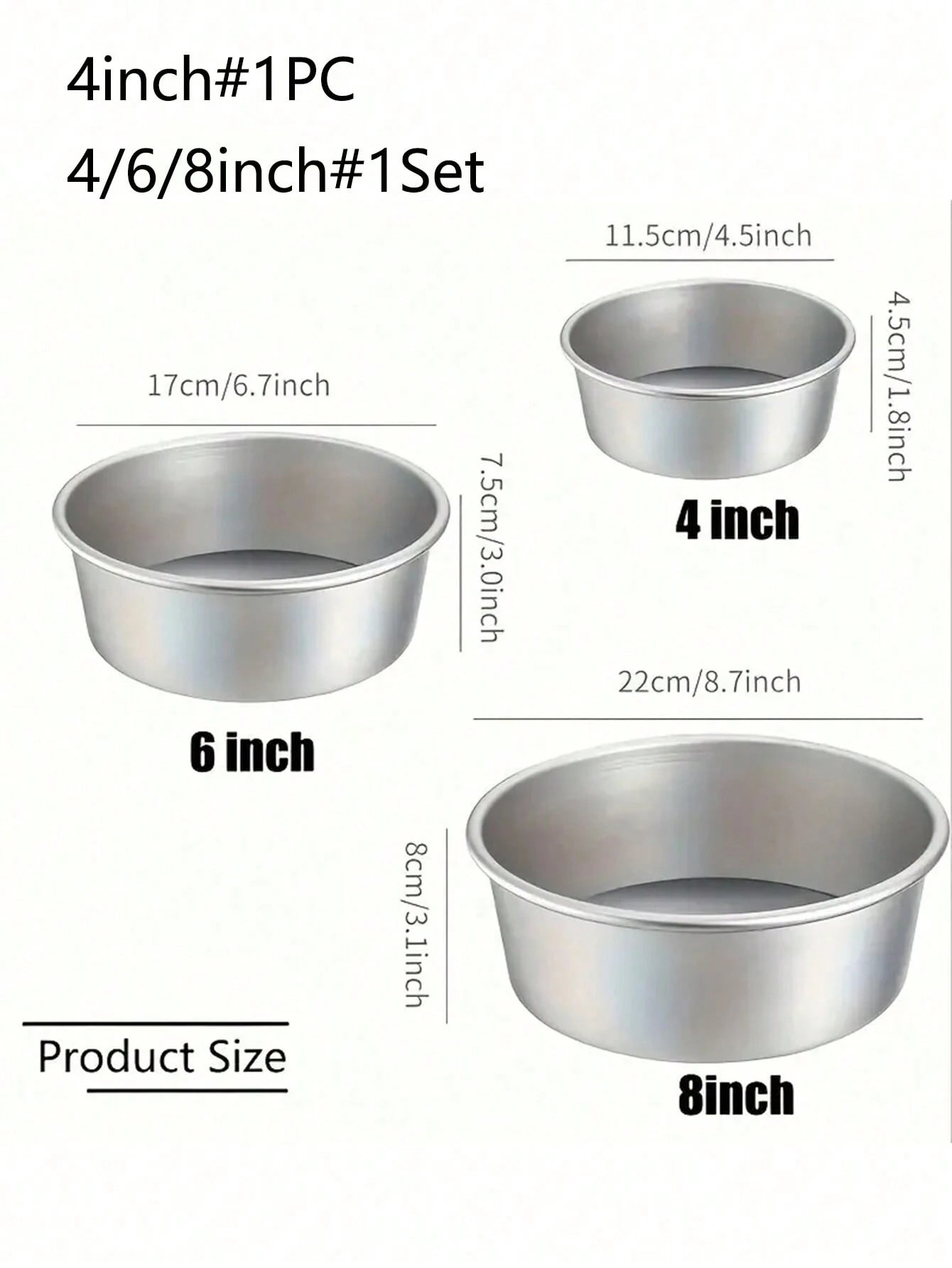 3 aluminum cake trays - Durable non stick coating, detachable bottom, 3 ...