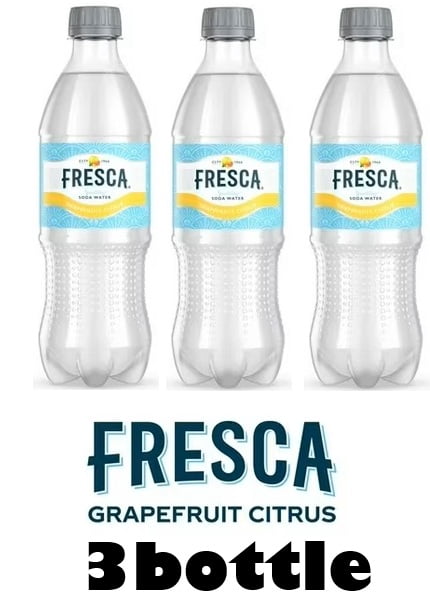 3 bottle Fresca Grapefruit Citrus Sparkling Soda Water Bottles, 16.9 fl ...