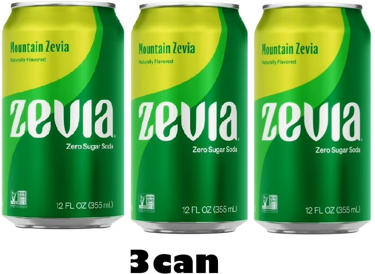 3 can Zevia Zero Sugar, 0 Calorie Caffeine-Free Ginger Ale Soda Pop, 12 ...