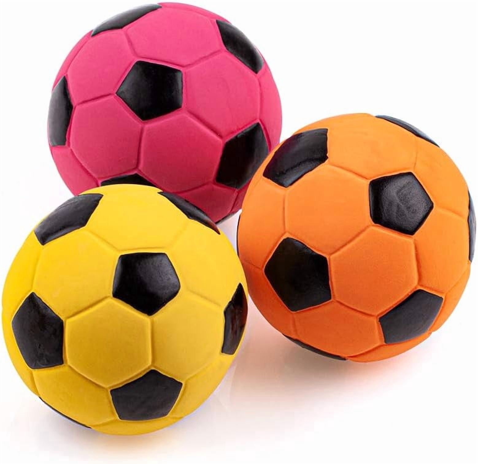 3 count 2.7'' Squeak Latex Football Fetch Throw Ball for Medium Dogs ...