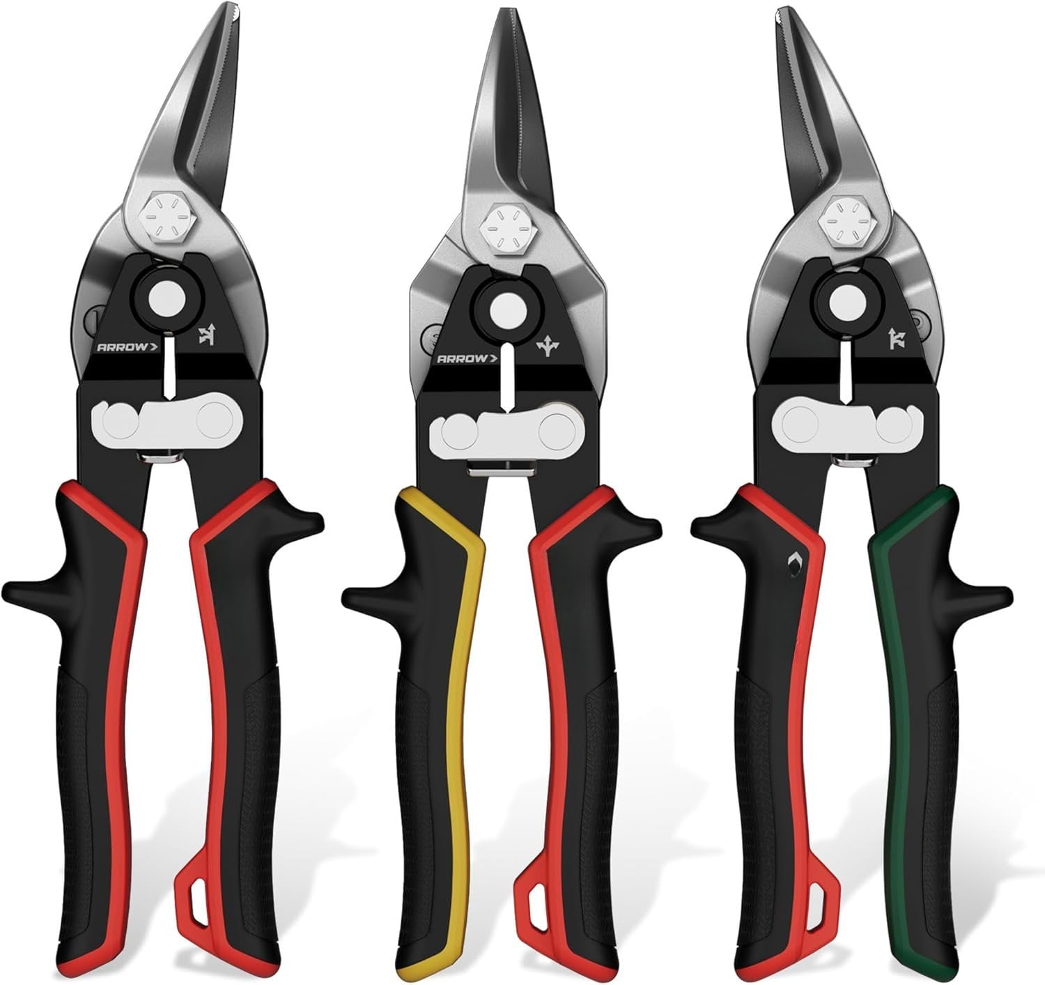 3 count 8-inch Tin Snips for Sheet, CR-V Aviation Snips, High Leverage ...