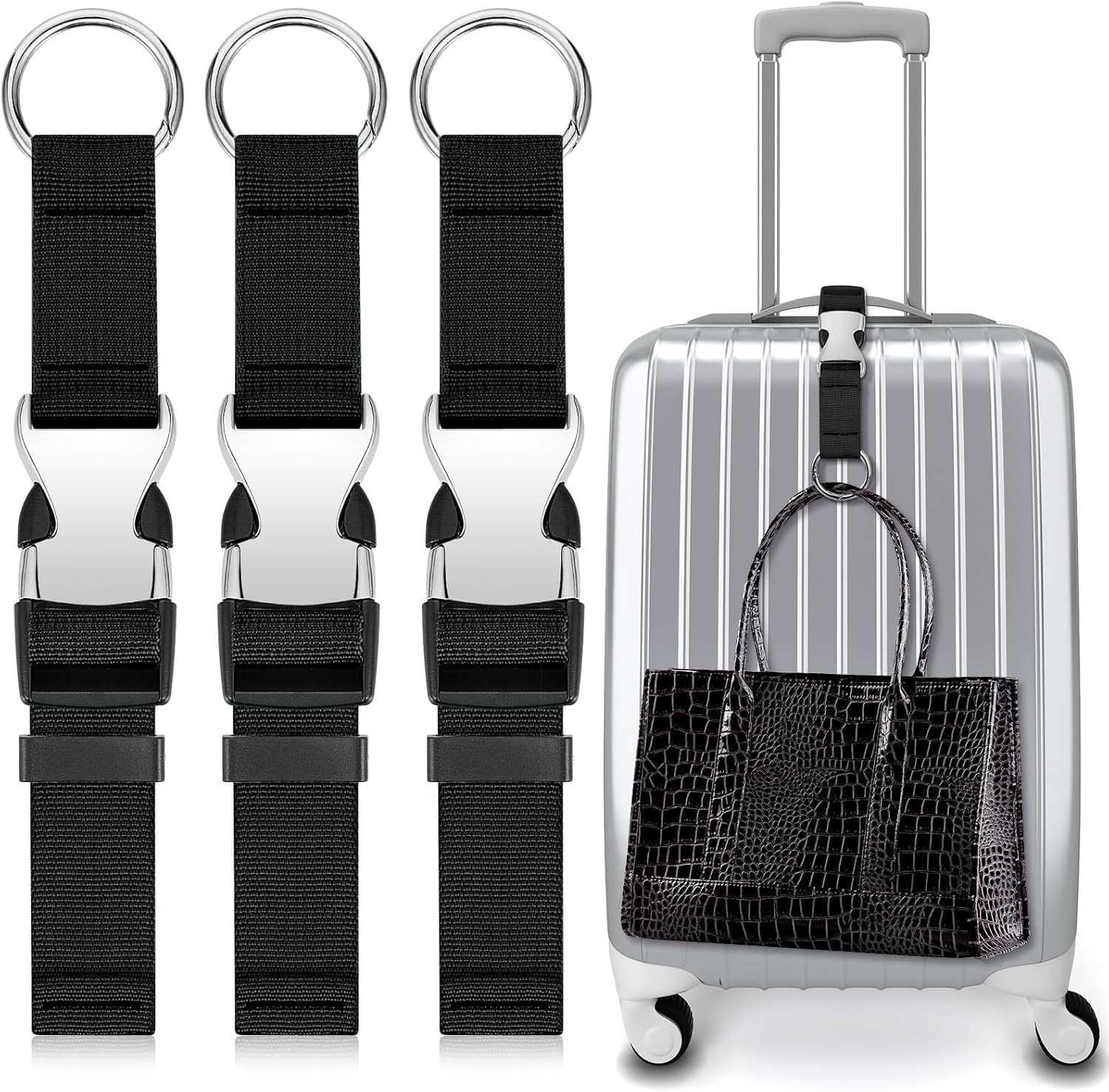 3 count Add a Bag Luggage Straps Gripper Jacket Valises Strap for ...