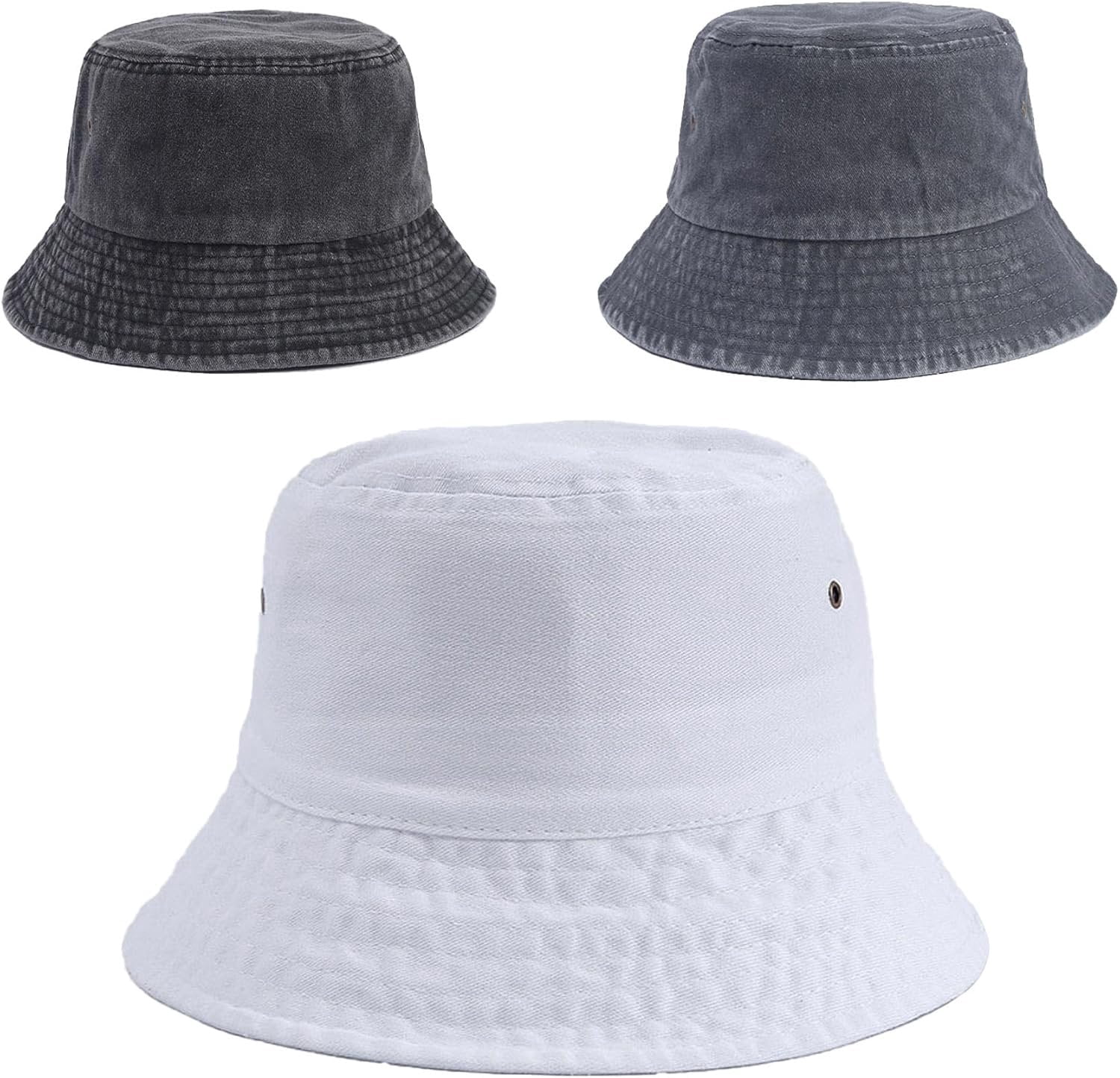 3 count Bucket Hats for Women Men UPF 50+ Sun Protection Wide Brim ...