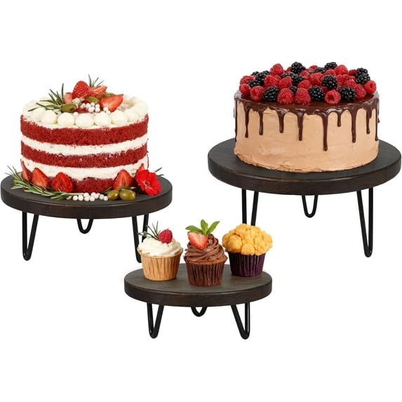 3 count Buffet Risers, Round Riser Dessert Table Display Stand Set for ...