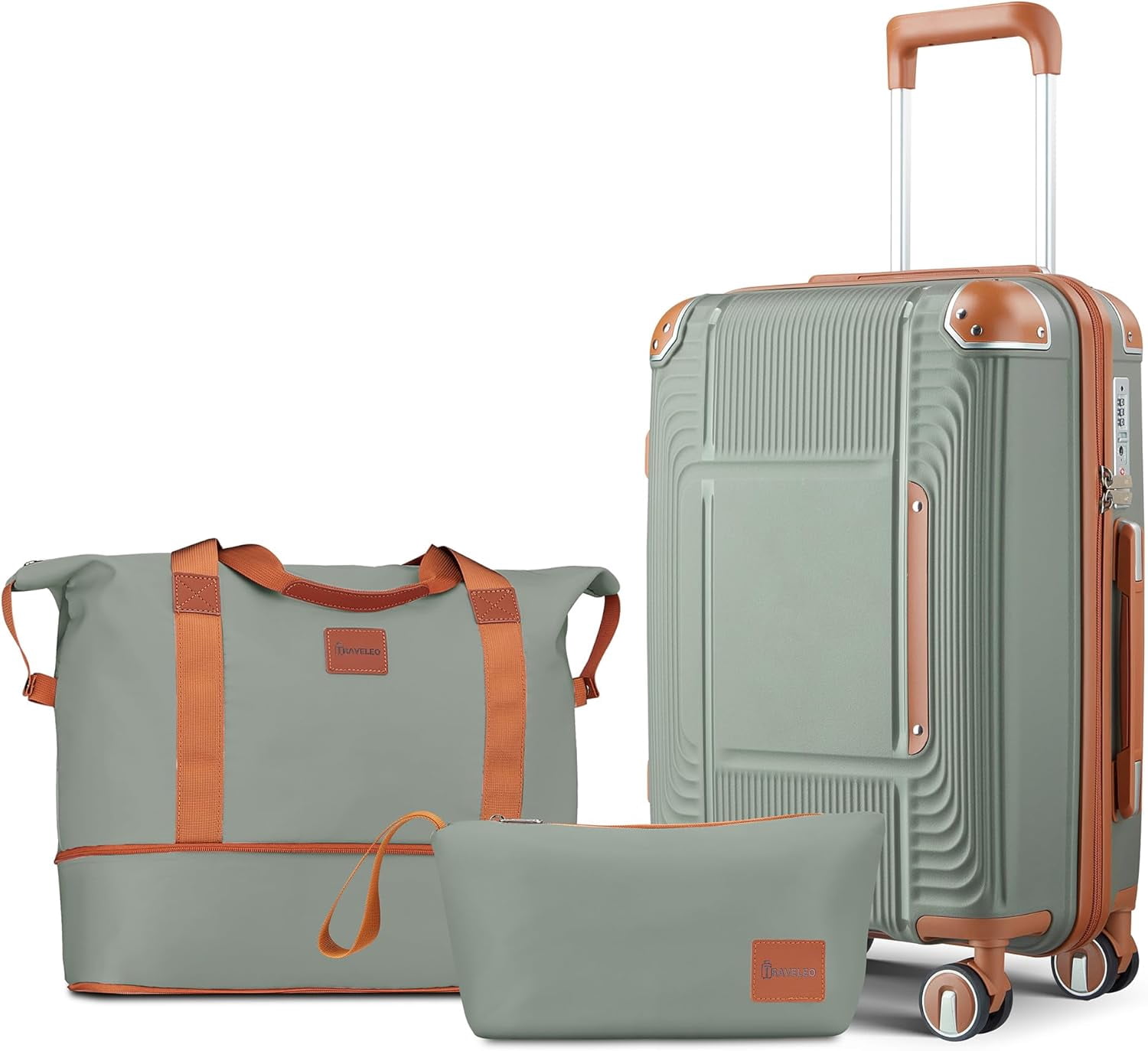 3 count Carry Luggage Set with Expandable Duffel & Toiletry Bag, 20 ...