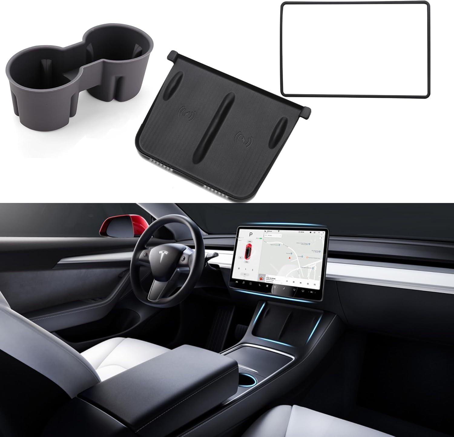 3 count Center Console Accessories for Model Y 2021-2024 and Model 3 ...