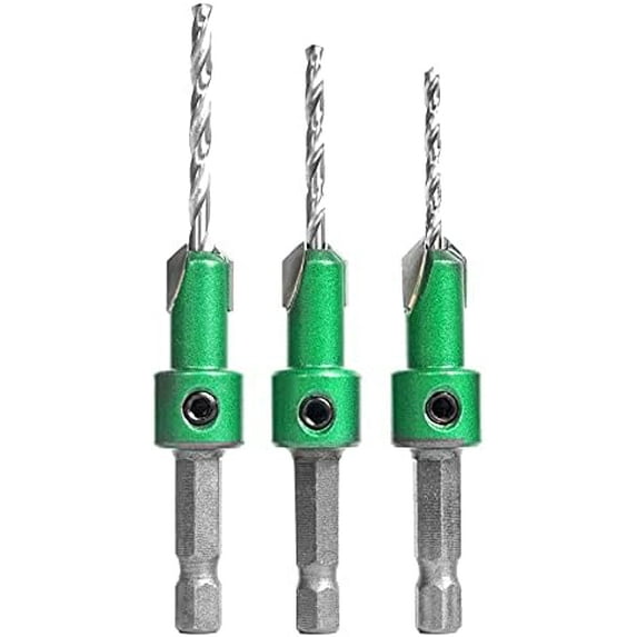 3 count Countersink Drill Bits Set, Combination Tapered Countersink Bit ...