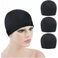 3 count Dome Cap Wig Caps for Making Wig Stretchy Wig Cap with Wide ...