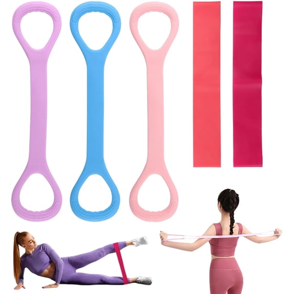 3 count Figure 8 Fitness Resistance Band Elastic Bands for Working Out ...