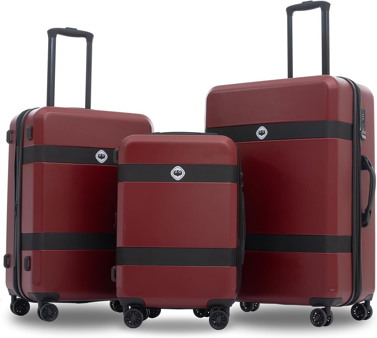 3 count Luggage Set, PC+ABS Lightweight Suitcase Sets with Spinner ...