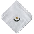 3 count Men's Handkerchiefs, White Embroidered Initial Monogrammed ...